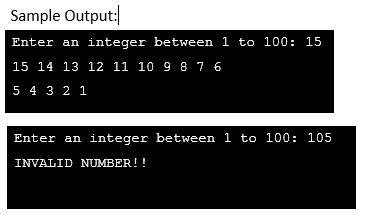 How To Print 10 Values Per Line In C Where The Values Are In Decreasing Order And Using Only