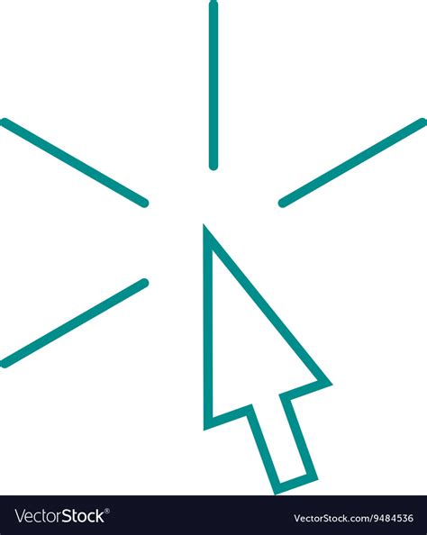 Arrow Pointer Mouse Cursor Art Outline Design Vector Image