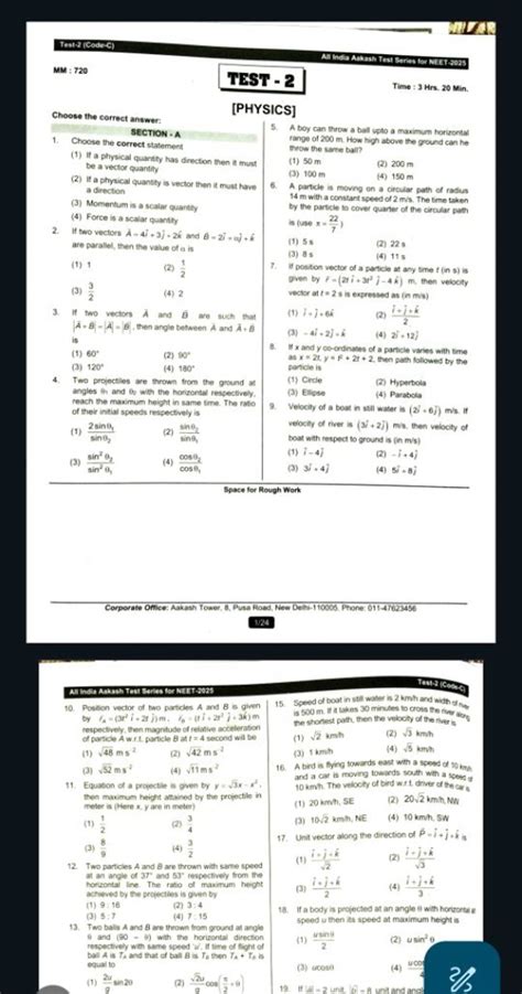 If X And Y Co Ordinates Of A Particie Varies With Time As X 2t Y F 2t 2