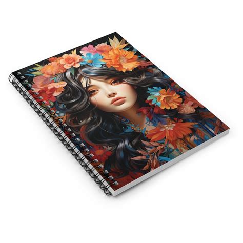 Garden Glamour Notebook Flower Power Flower Queen Floral Beauty Whimsical Notebook Floral Crown