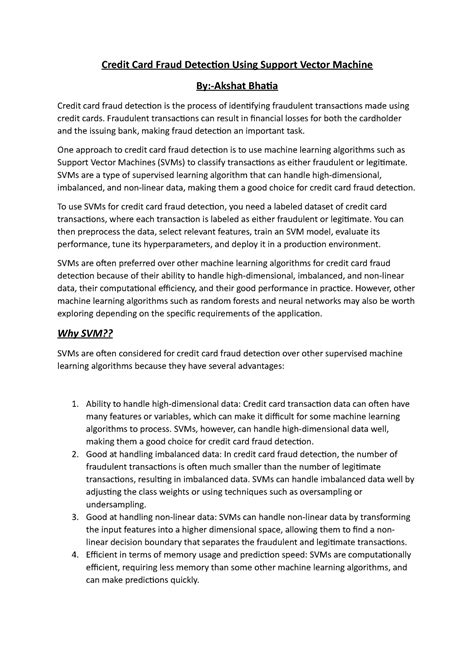 credit card fraud detection using svm credit card fraud detection
