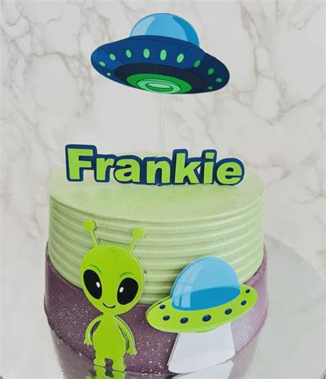 Alien Cake Topper Ufo Birthday Cake Decoration Outer Space Party Supplies Alien Theme