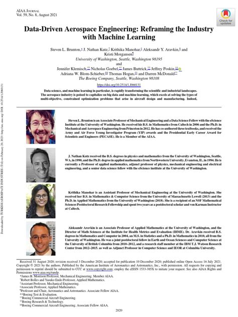 Data Driven Aerospace Engineering With Ml Pdf Machine Learning