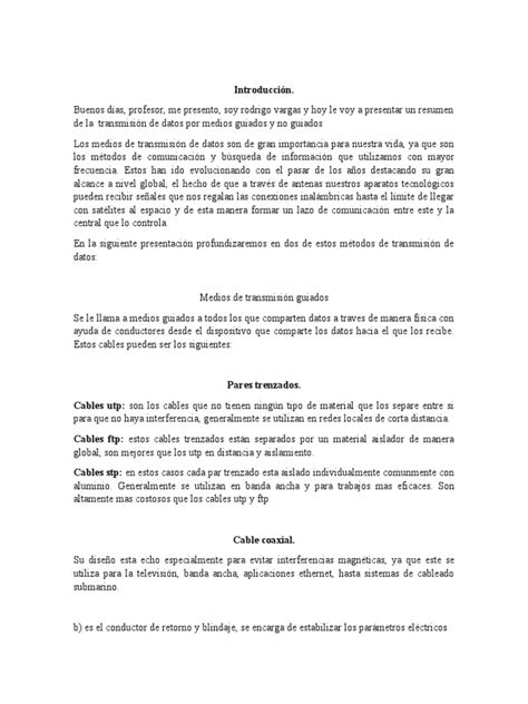Medios Guiados Y No Guiados Pdf Medio De Transmision Aislador