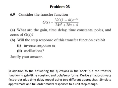 Solved Problem 03 69 Consider The Transfer Function Gs