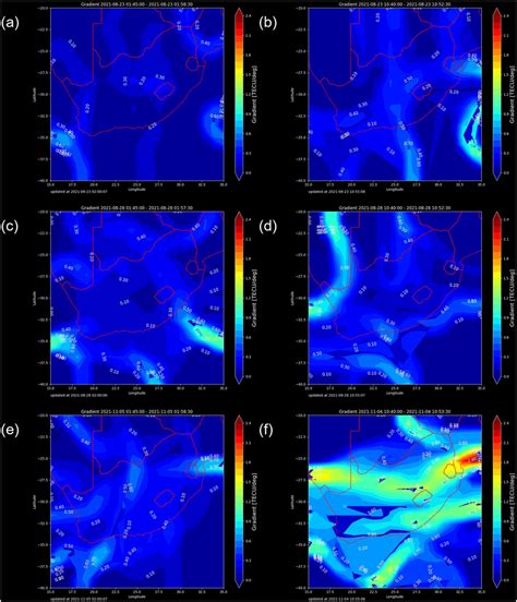 the near‐real time total electron content tec spatial gradient maps