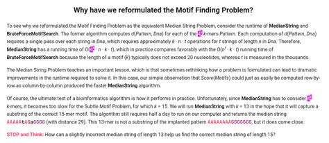 Why Have We Reformulated The Motif Finding Problem As The Equivalent