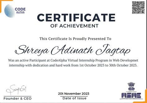 Shreya Jagtap On Linkedin Codealpha