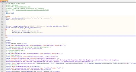 contenu de variable php dans template bootstrap par sounam sounam