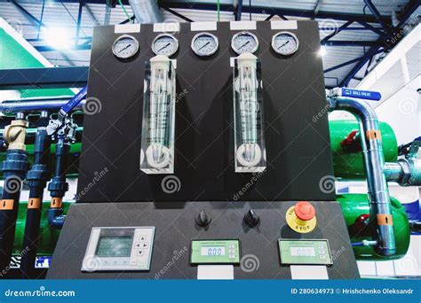 Control Devices For Reverse Osmosis Systems Water Treatment Stock Image Image Of