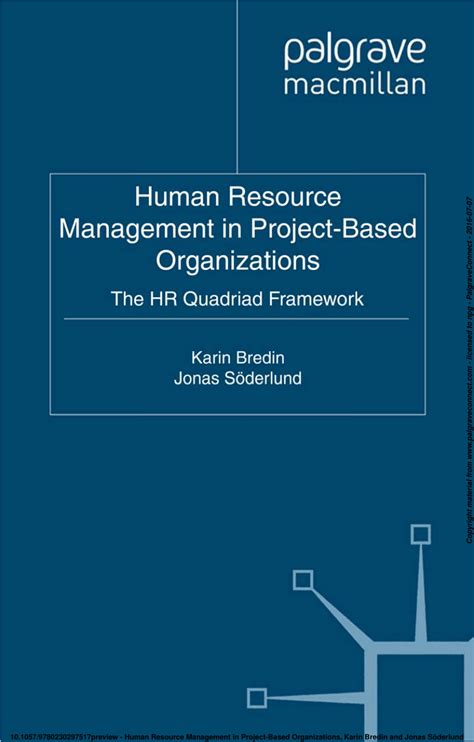 pdf human resource management in project based organizations the hr