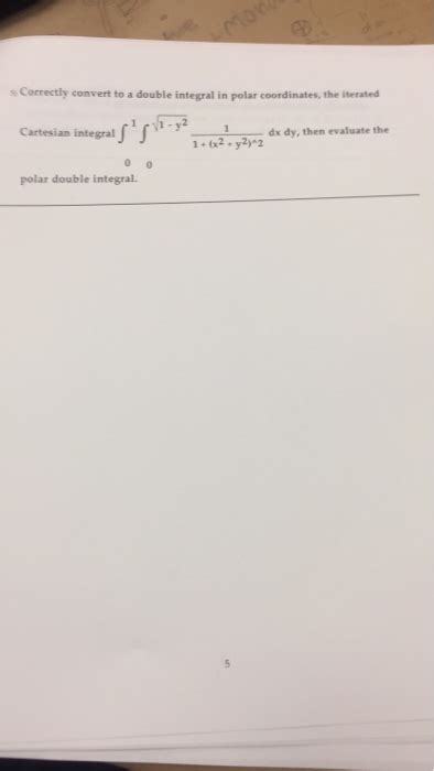 solved s correctly convert to a double integral in polar