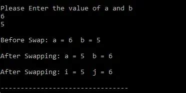 C Program To Swap Two Numbers Without Using Third Variable