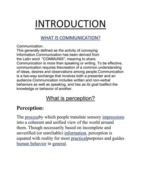 Difference Perception And Their Effect On Communication