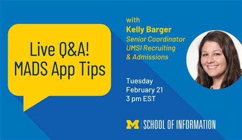 Live Qanda Master Of Applied Data Science Application Tips Umsi