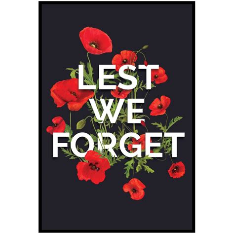 Lest We Forget Poster Black Shop Legion Magazine