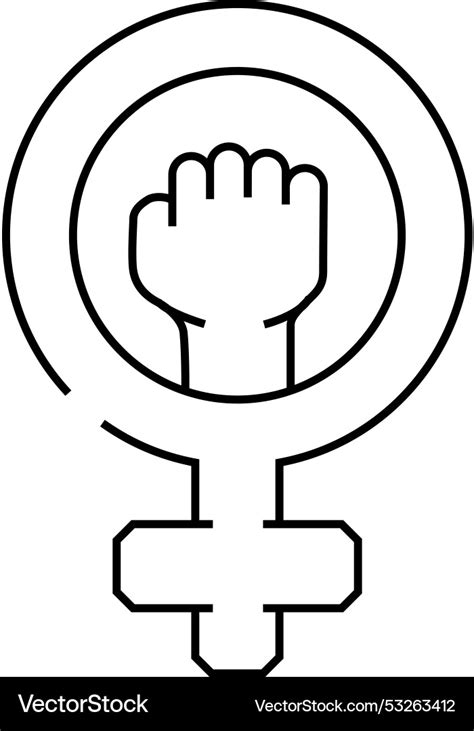 Womens Rights Feminism Woman Line Icon Royalty Free Vector