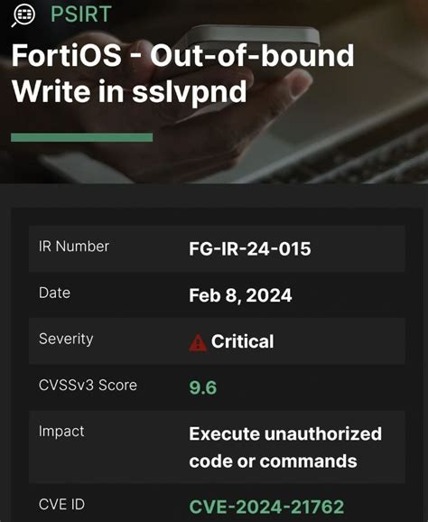 Security Key On Linkedin If You Have A Fortigate Firewall Upgrade The Firmware Immediately Or…