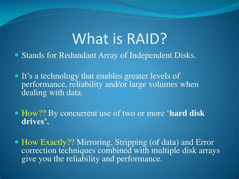Ppt Raid Redundant Array Of Independent Disks Powerpoint Presentation Id