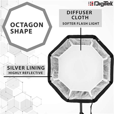 Buy Digitek Dsbh 065 Softbox With Bracket Diffuser Sheets And Carry Case For Photography Octagon