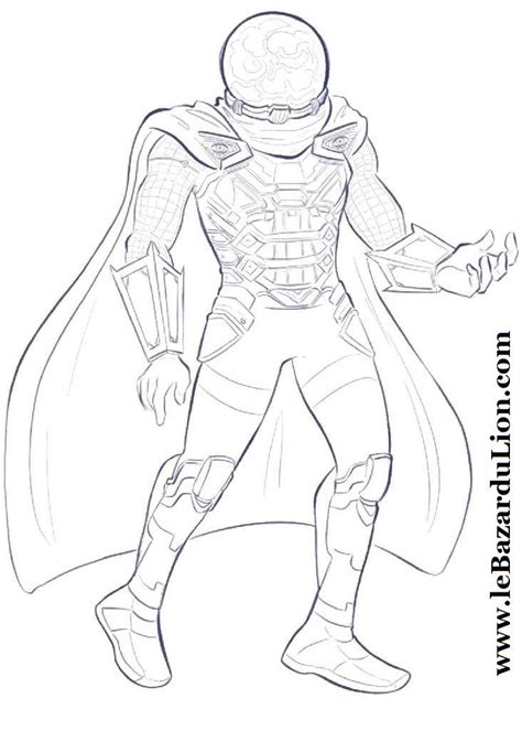 Coloriage Marvel Spider Man Spiderman Coloring Mysterio Far From Home
