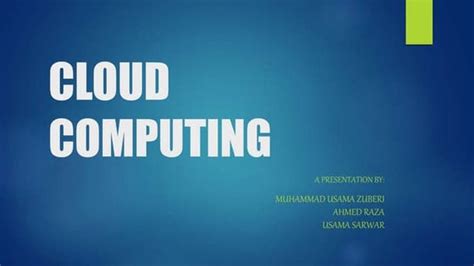 Presentation On Cloud Computing Ppt