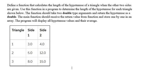 Solved Define A Function That Calculates The Length Of The Chegg