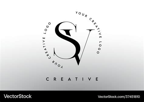 Sv Letter Logo Design With Serif Typography Font Vector Image