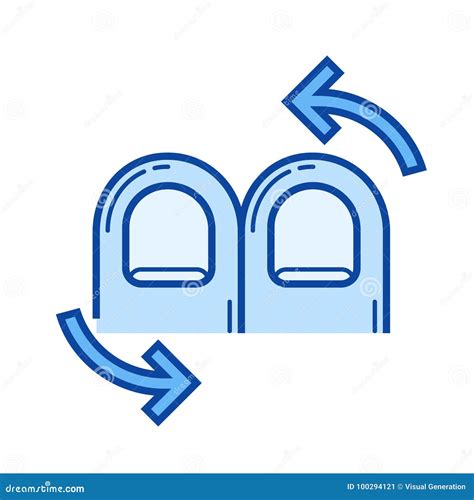 Two Finger Pivot Rotate Line Icon Stock Vector Illustration Of Draw
