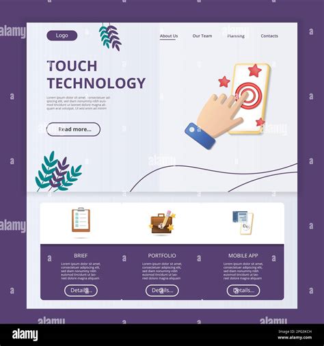 Touch Technology Flat Landing Page Website Template Brief Portfolio Mobile App Web Banner