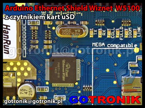 arduino ethernet shield z czytnikiem kart usd wiznet w5100