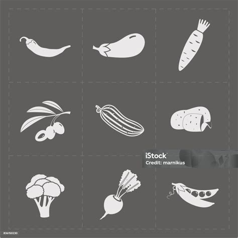 Vegetable Icon Set Stock Illustration Download Image Now