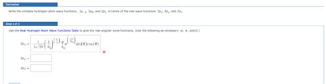 Solved Derivation Write The Complex Hydrogen Atom Wave
