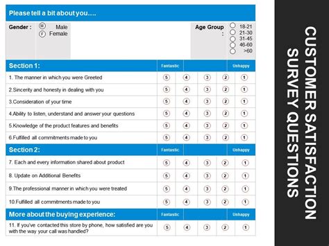 Customer Satisfaction Survey Questions Presentation Design Powerpoint
