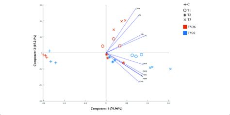 principle component analysis biplot based on correlation matrices of