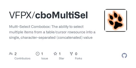Github Vfpxcbomultisel Multi Select Combobox The Ability To Select
