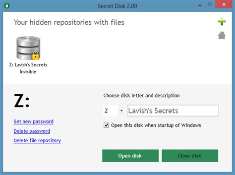 Secret Disk Create Hidden Virtual Drive And Password Protect It