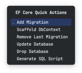 Action Add Migration Is Missing In Rider EAP Issue JetBrains Rider Efcore