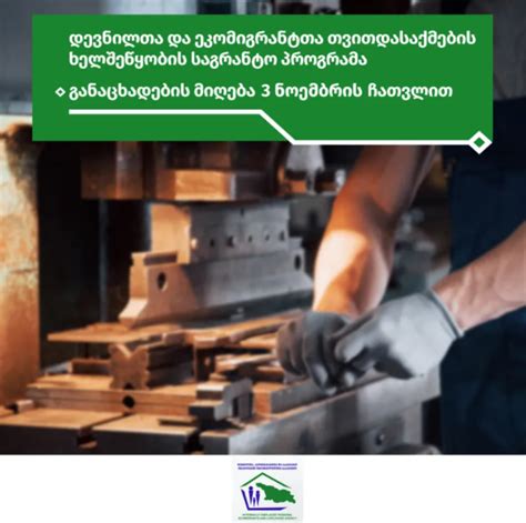 დევნილთა და ეკომიგრანტთა თვითდასაქმების ხელშეწყობის პროგრამის ფარგლებში