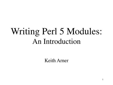Ppt Writing Perl 5 Modules An Introduction Powerpoint Presentation