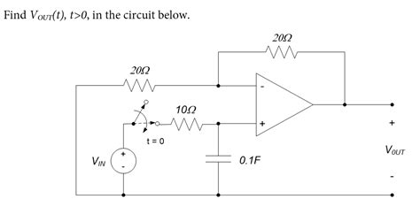 solved find vout t in the circuit below