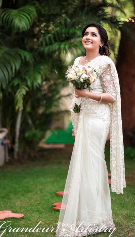 Pin By Manisha On Saree Trends Christian Bridal Saree Wedding