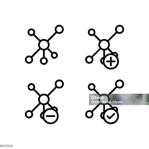 분자 더하기 빼기 기호 아이콘 확인 개요 버튼 아이콘의 요소입니다 웹사이트 디자인 및 개발 응용 프로그램 개발에 대 한 얇은