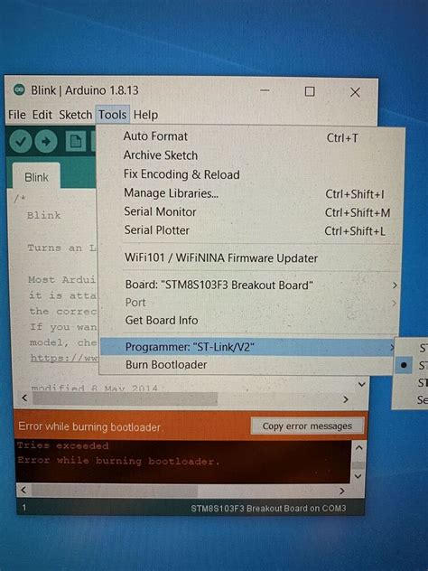 Arduino IDE Does T Recognize STM8 Programming Arduino Forum