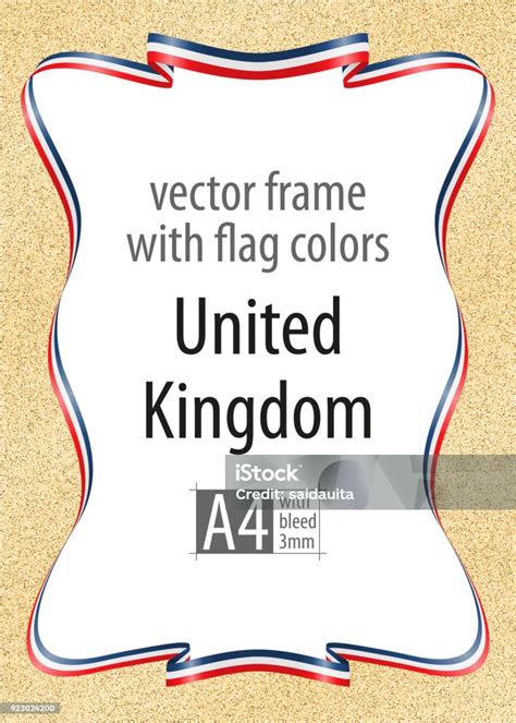 프레임과 영국 국기 인증서 및 학위에 대 한 서식 파일 요소 색상의 리본 테두리 벡터와 피 3 M M 공란에 대한 스톡 벡터 아트 및 기타 이미지 Istock