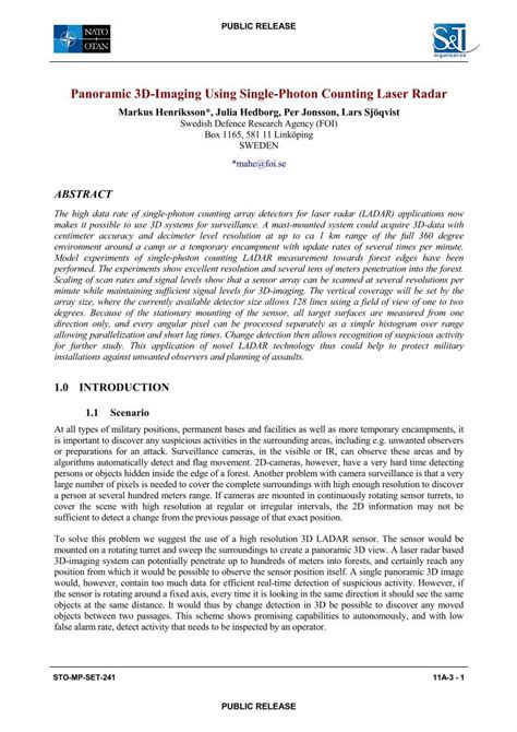 Pdf Panoramic 3d Imaging Using Single Photon Counting Laser Radar Meeting Proceedingssto