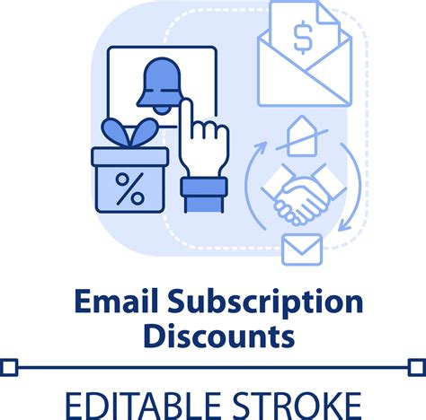 Email Subscription Discounts Light Blue Concept Icon Gathering Leads