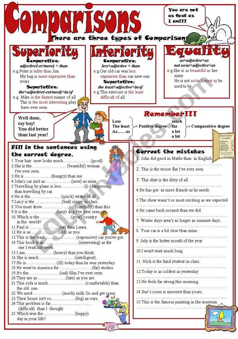 Comparisons Ii Esl Worksheet By Kodora Worksheets Library