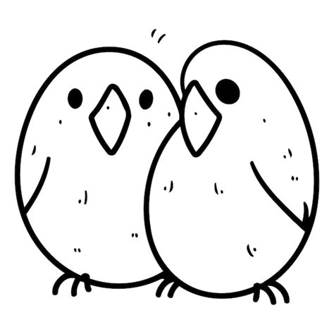 Premium Vector Cute Doodle Couple Of Birds Hand Drawn Vector Illustration