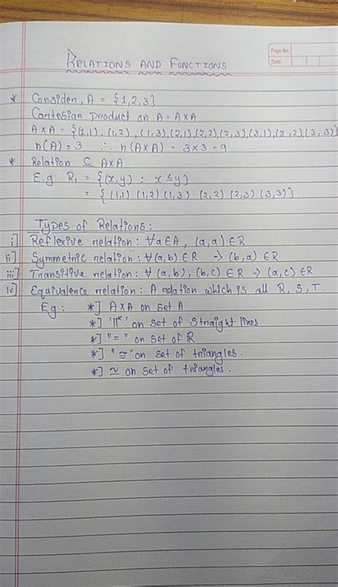 Relations And Functions Consider A {1 2 3}cartesian Product On A A×a